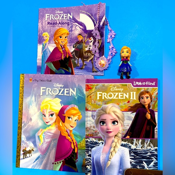 Disney | Toys | Disney Frozen Bundle Mini Anna 3 Books Look And Find ...